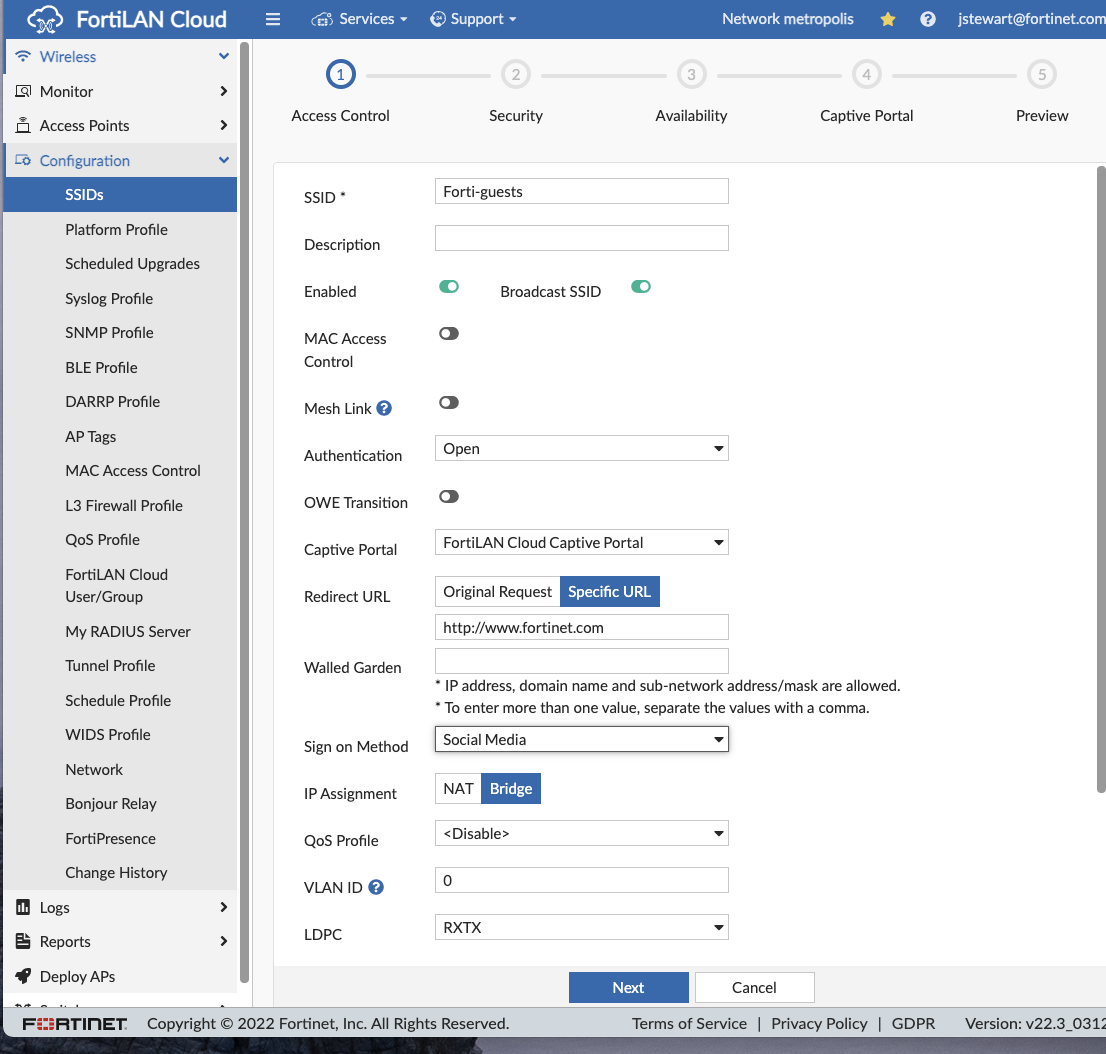 Captive Portal | FortiLAN Cloud 24.2.0 | Fortinet Document Library